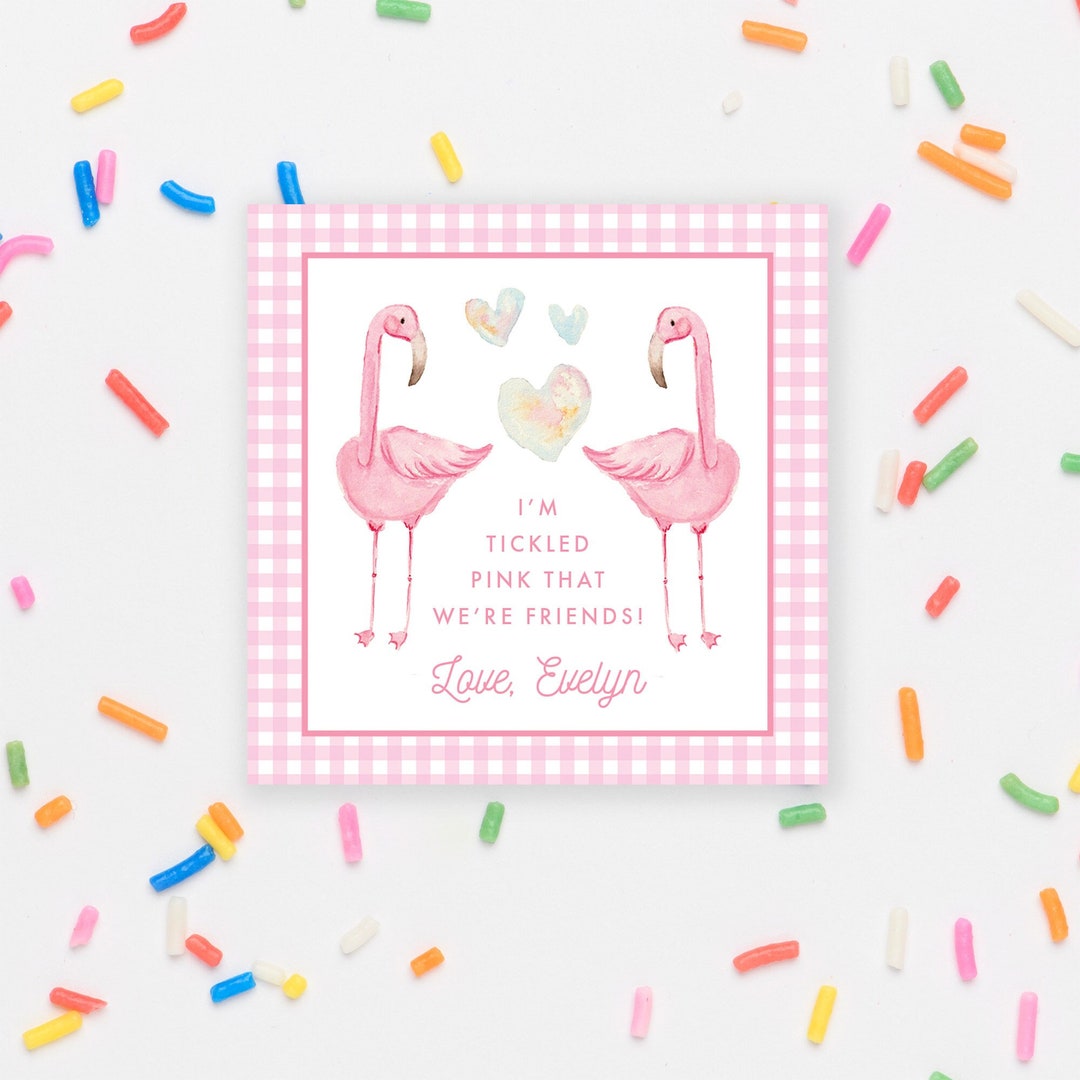 Flamingo Valentine, Kids Classroom Valentine, Valentine's Day Card for ...