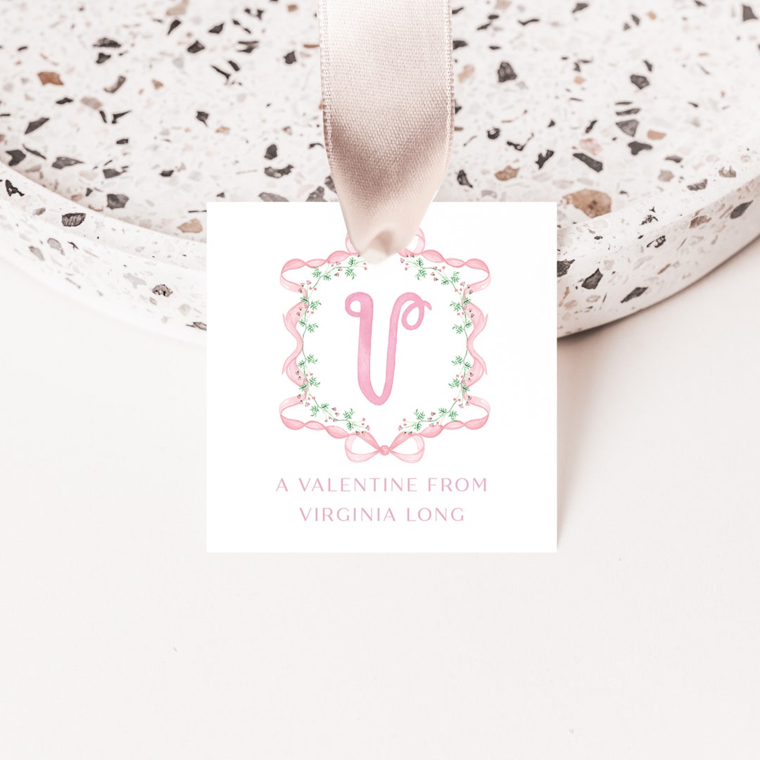 Pink Bow Valentine, Kids Classroom Valentine, Valentine's Day Card for ...