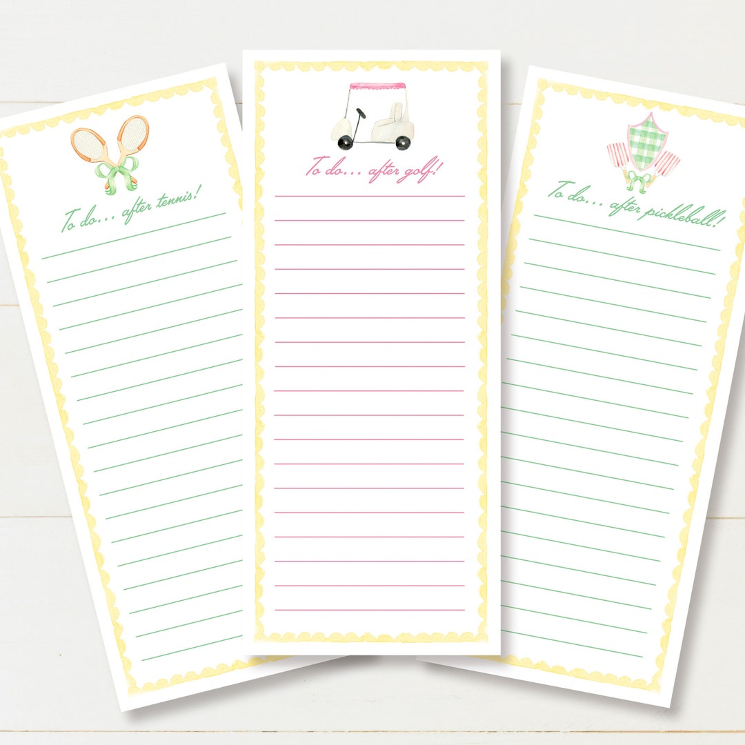 Golf Tennis & Pickleball Personalized Notepads, Tennis Pickleball Golf ...