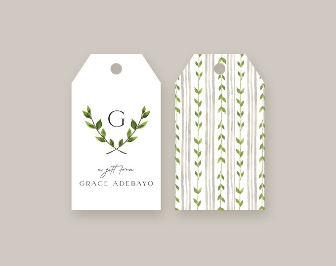 Personalized Monogram Gift Tags Family Monogram Gift Tags Wedding ...