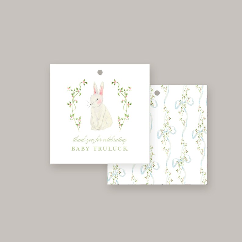 Peter Rabbit Baby Shower Gift Tag, Personalized Thank You Gift Tag ...