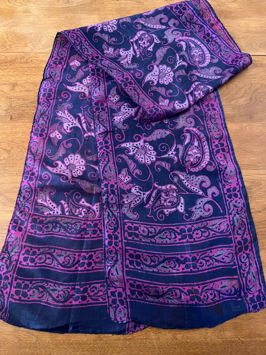 Indian Scarf, Pretty Purple Vintage Head Scarf - Etsy