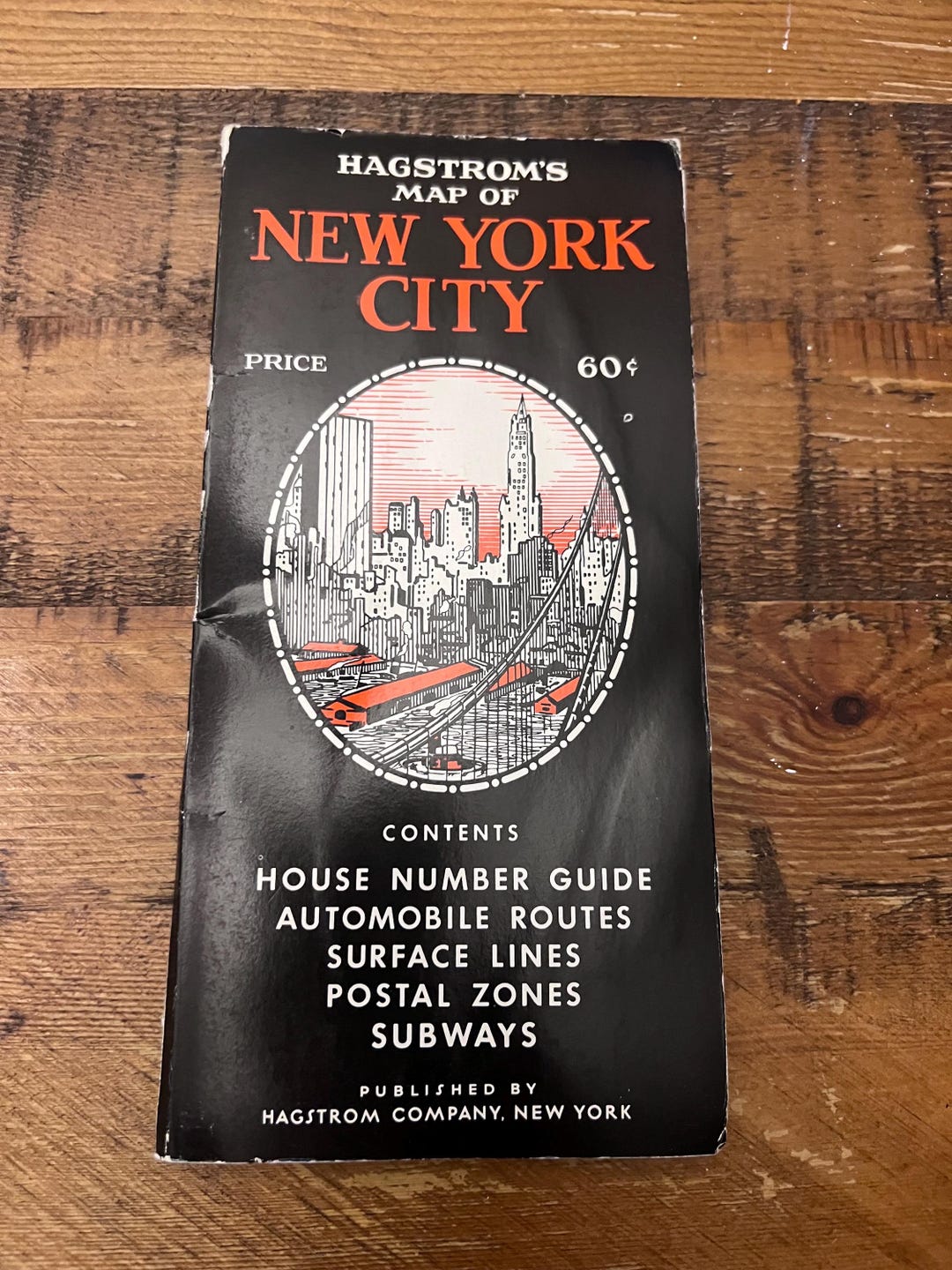 Hagstrom Map of NYC, Vintage Street Maps, Maps for Crafting, Travel ...