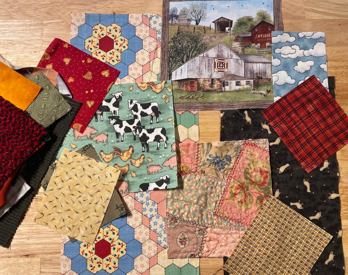 Country Life Stitch Kit With Upcycled Materials - Etsy