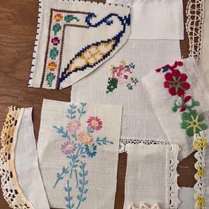 Vintage Embroidery Small Snippets Crochet Trim for Journaling, Crafting ...