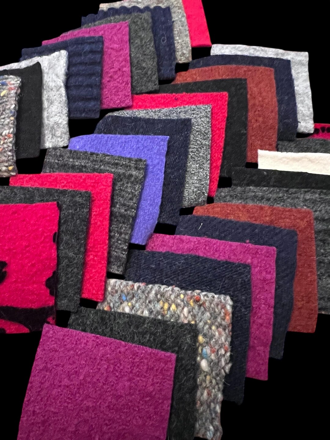 4x4 Felted Wool Squares, Reclaimed, 22 Pieces for Wool Appliqué and ...