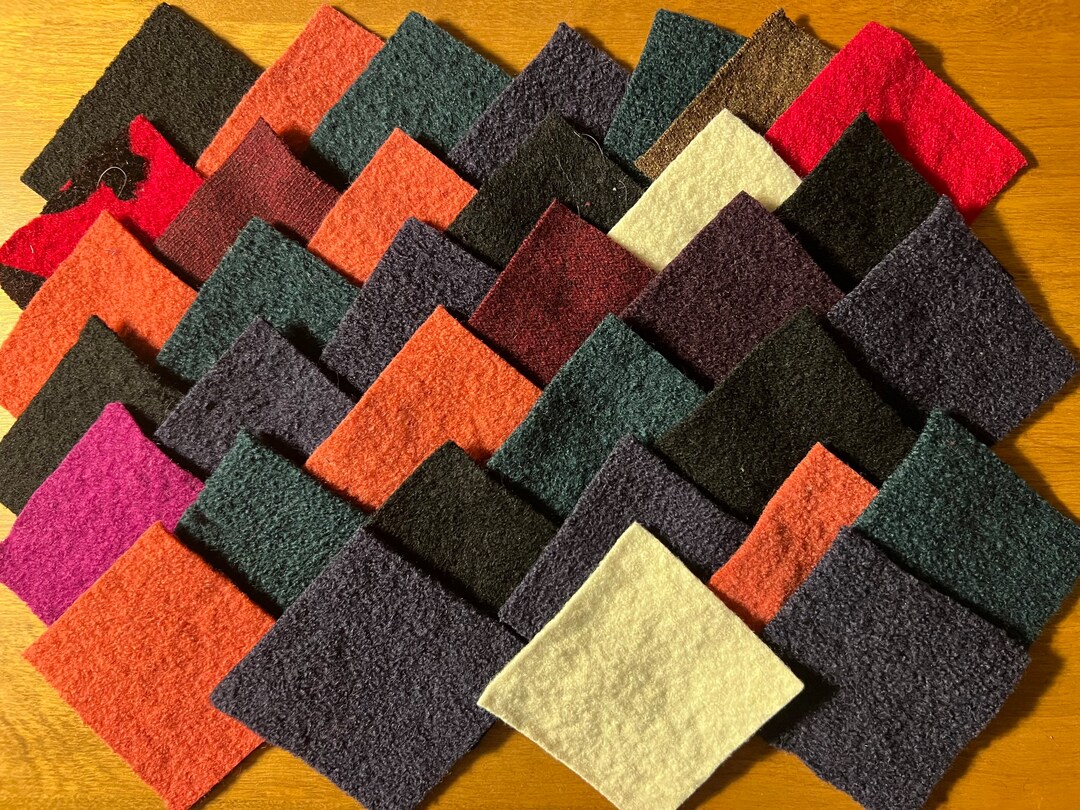 3x3 Felted Wool Squares, Reclaimed, 34 Pieces for Wool Appliqué and ...