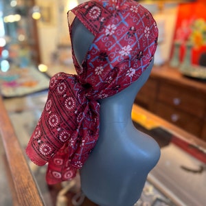 Indian Scarf, Pretty Red Vintage Head Scarf - Etsy