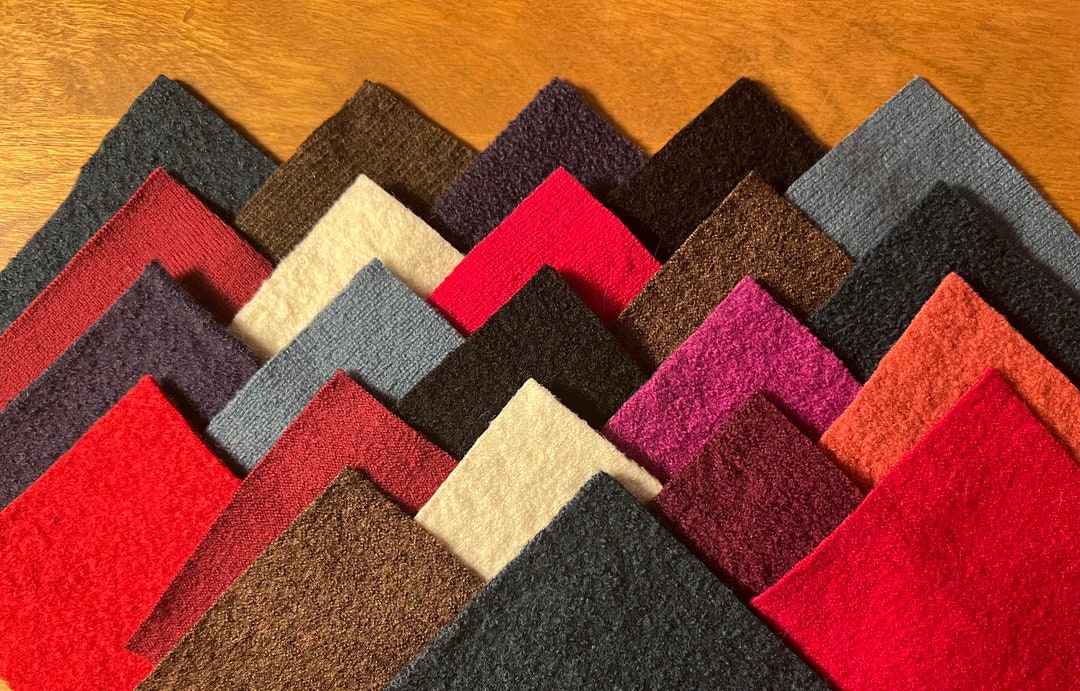 4x4 Felted Wool Squares, Reclaimed, 22 Pieces for Wool Appliqué and ...