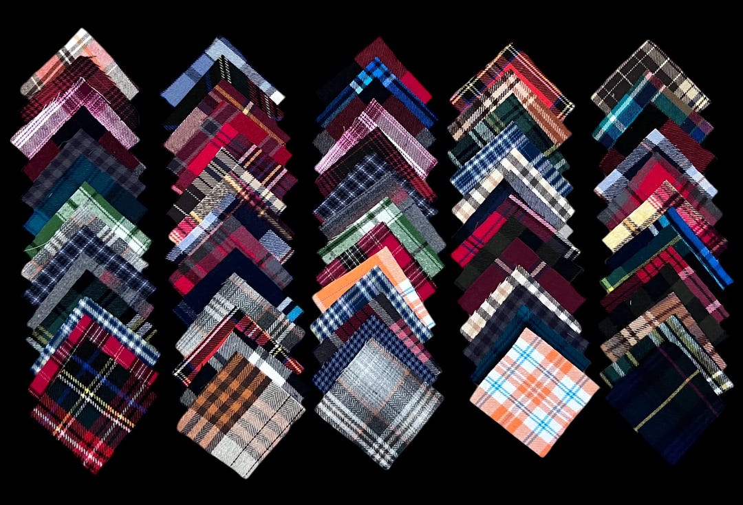 2 1/2” Square, 65 Reclaimed Flannel Squares, Reclaimed Shirts for ...