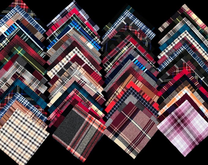 5x5 60 Upcycled Flannel Squares, Reclaimed Shirts for Quilting,rag ...