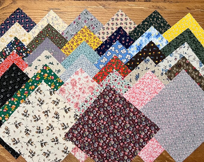 150 2 1/2 X 2 1/2 Reclaimed Calico, Floral Fabric Squares, for Crafting ...