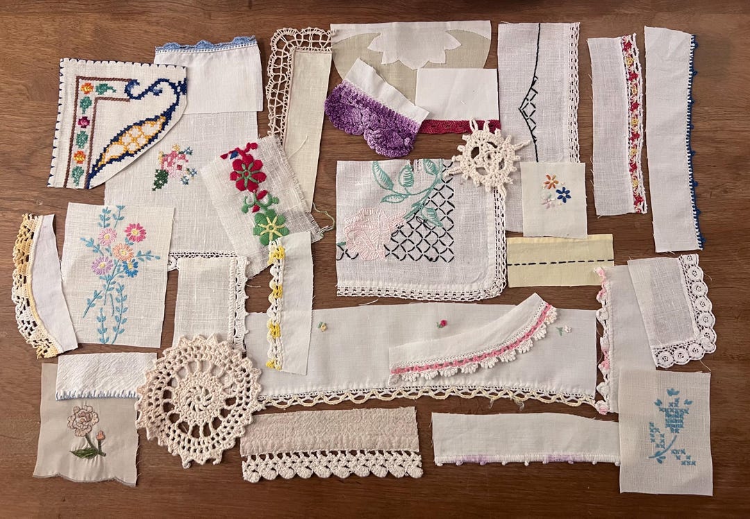 Vintage Embroidery Small Snippets Crochet Trim for Journaling, Crafting ...