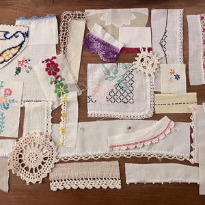 Vintage Embroidery Small Snippets Crochet Trim for Journaling, Crafting ...