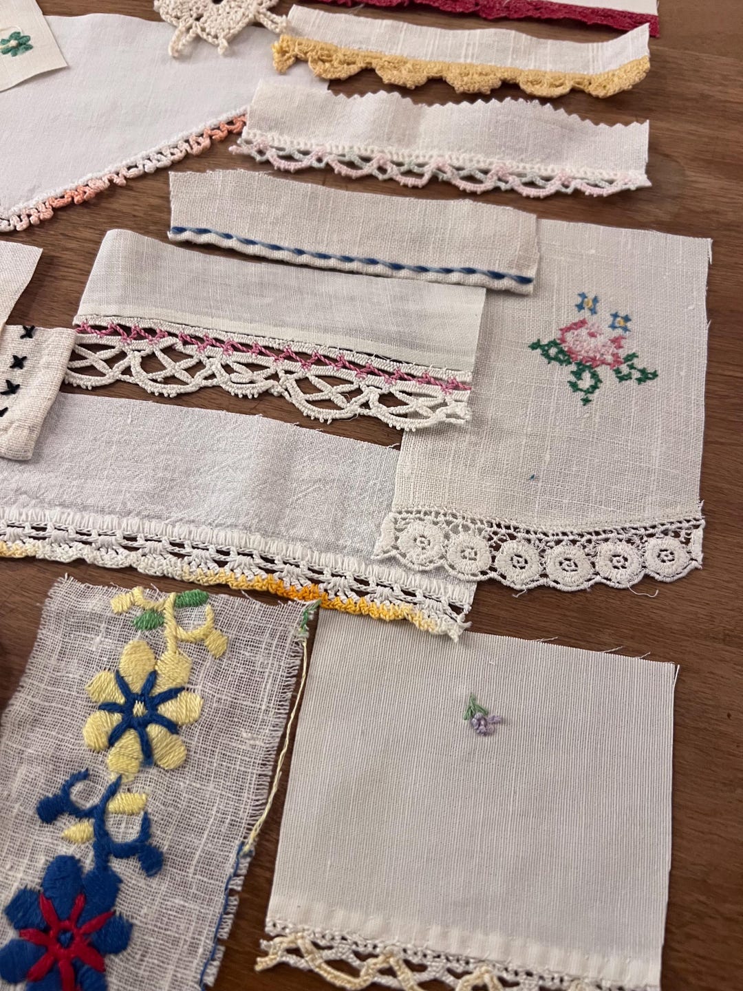 Vintage Embroidery Small Snippets Crochet Trim for Journaling, Crafting ...