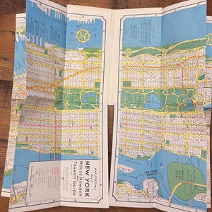 Hagstrom Map of NYC, Vintage Street Maps, Maps for Crafting, Travel ...