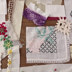 Vintage Embroidery Small Snippets Crochet Trim for Journaling, Crafting ...