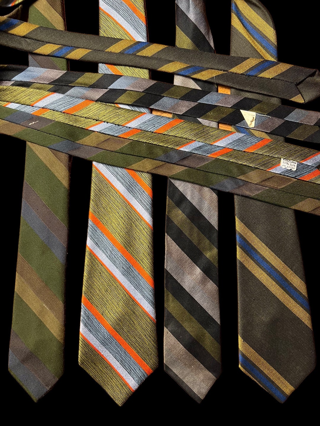 Men’s Vintage Striped, Blend Fabric Ties - Etsy