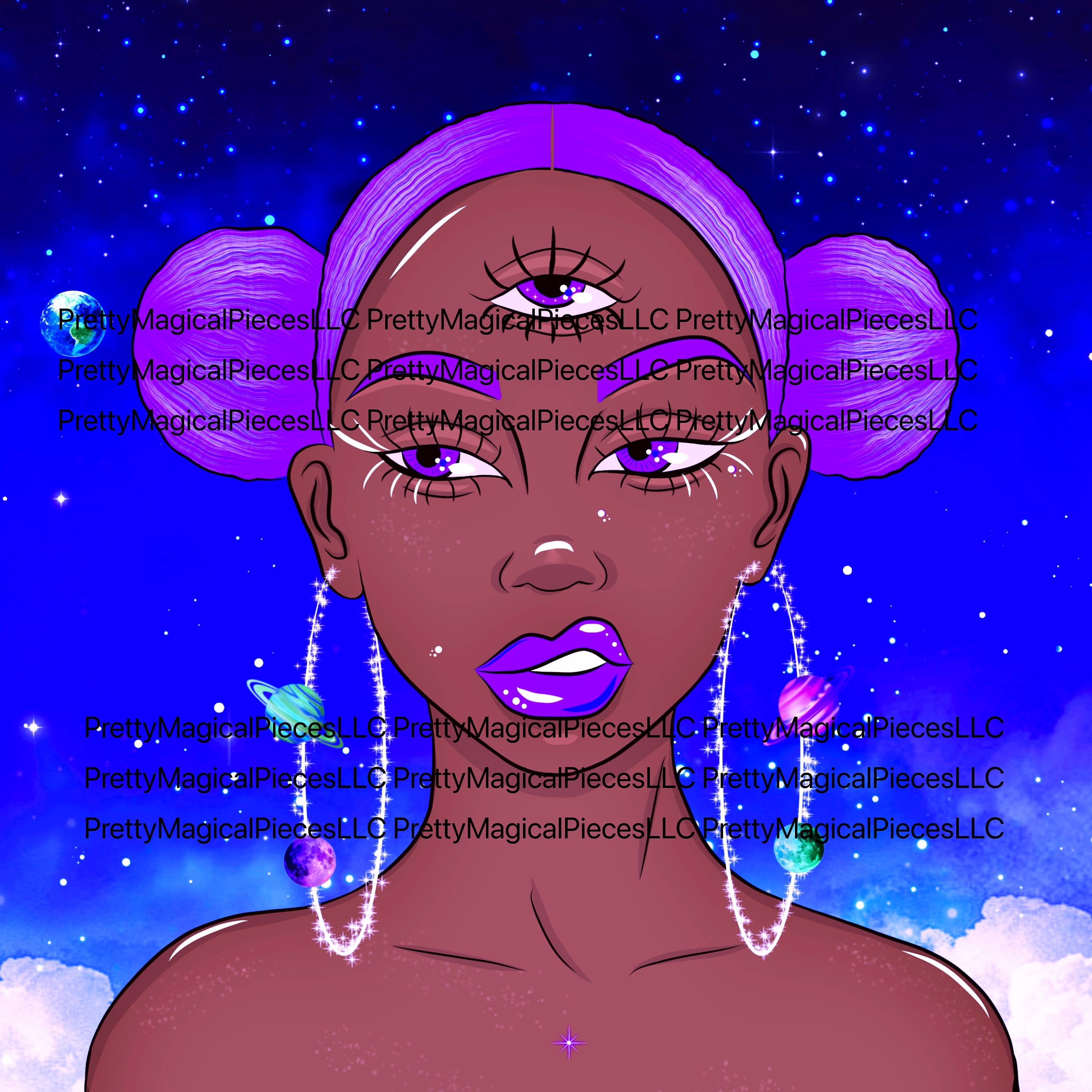 Galaxy Goddess, Celestial Goddess, Black Girl Art, Black Girl Magic ...