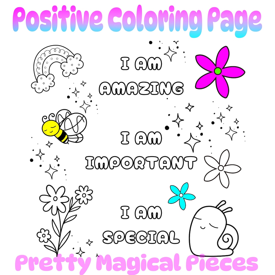 Coloring Page for Kids, Any Age, Positive Coloring Page - Etsy
