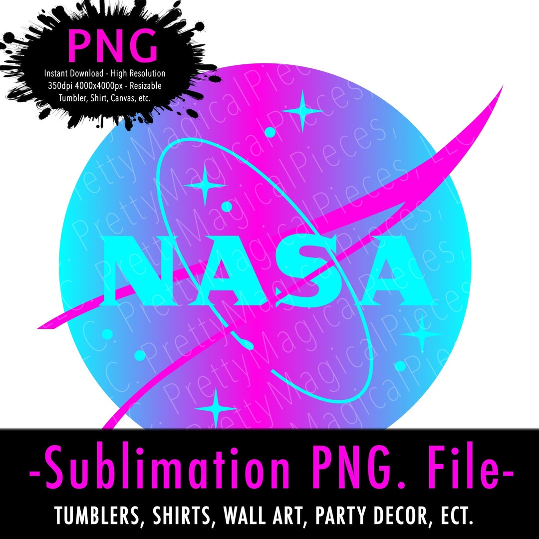 Pink Teal NASA, Cute NASA Design Logo, NASA Clip Art, Sublimation ...