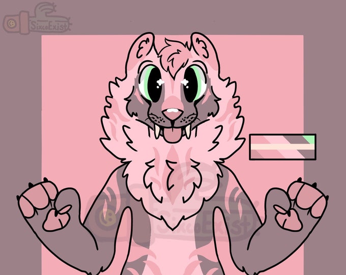 Furry Fursona Sabertooth Lion Character Adopt - Etsy