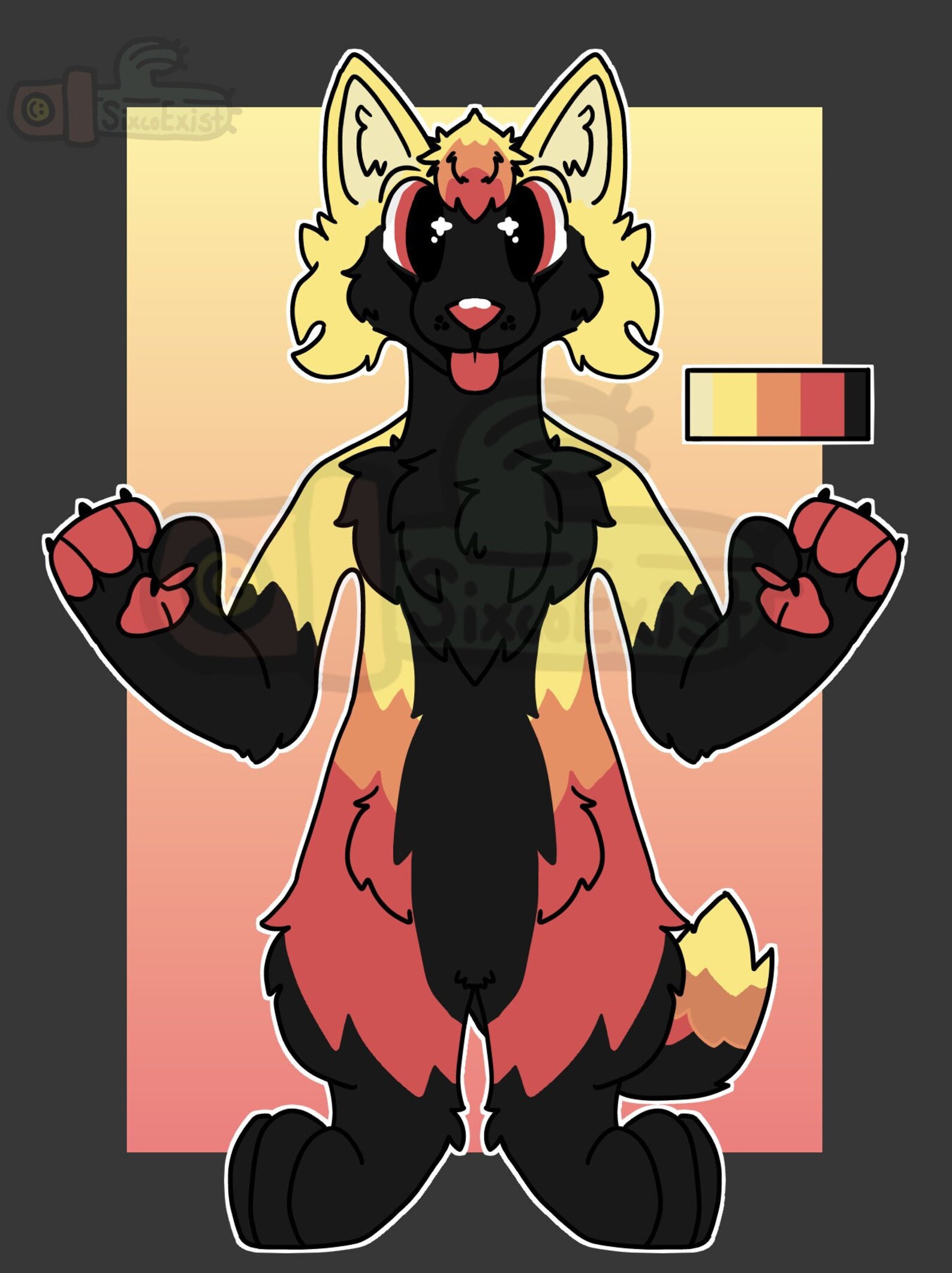 Furry fursona fiery cross fox character adopt | Etsy