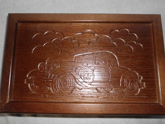 Gents Dressing Room Table Wooden Jewellery Box Vintag… - Gem