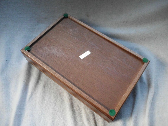 Gents Dressing Room Table Wooden Jewellery Box Vintag… - Gem