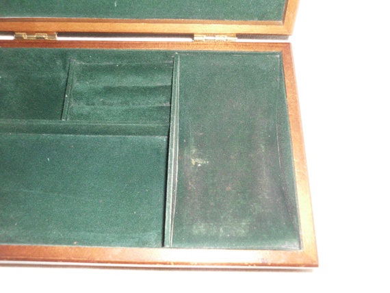 Gents Dressing Room Table Wooden Jewellery Box Vintag… - Gem