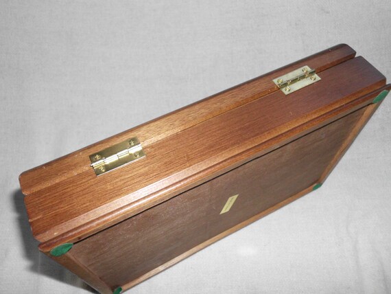 Gents Dressing Room Table Wooden Jewellery Box Vintag… - Gem