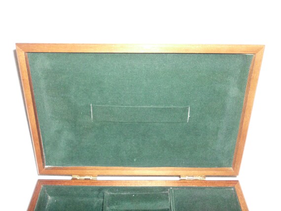 Gents Dressing Room Table Wooden Jewellery Box Vintag… - Gem