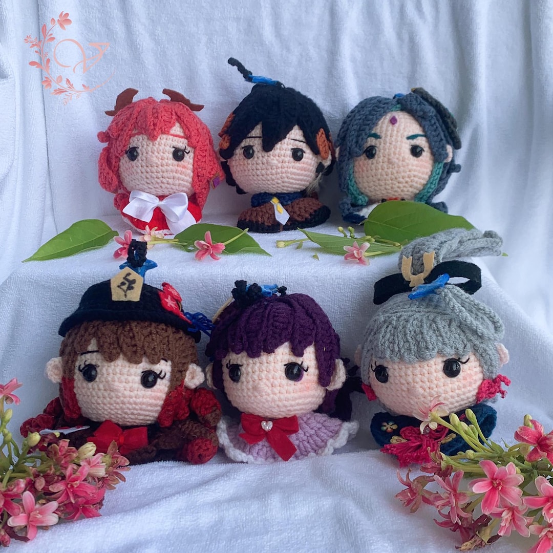 Fanmade Genshin Impact Keychain Amigurumi Yae Miko, Hutao, Zhongli ...