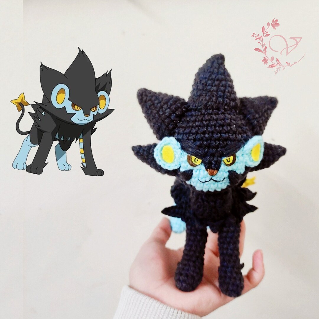 Fanmade PKM Amigurumi Luxray Crochet Doll Amigurumi, Luxray Plush ...