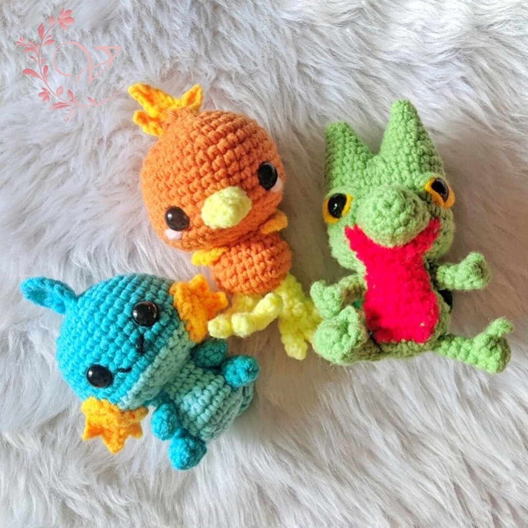 Fanmade PKM Amigurumi Treeko, Mudkip and Torchic Crochet Doll Amigurumi ...