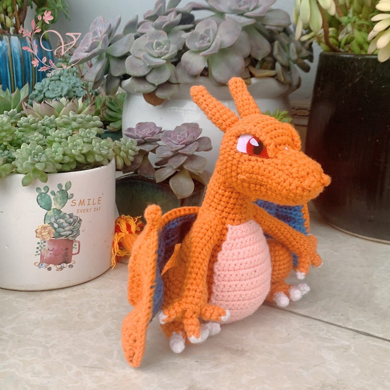 Fanmade PKM Amigurumi Charizard Crochet Doll Amigurumi, Charizard Plush ...