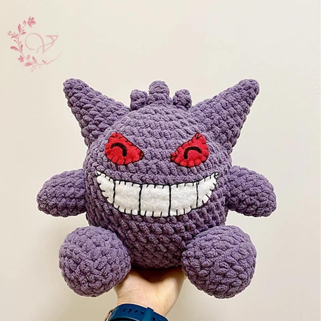 Fanmade PKM Amigurumi Gengar Crochet Doll Amigurumi, Gengar Plush ...