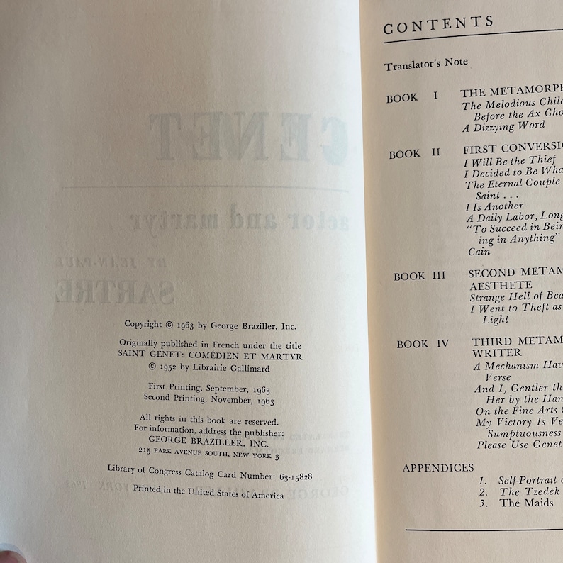 Saint Genet - Actor & Martyr - Jean Paul Sartre - Etsy