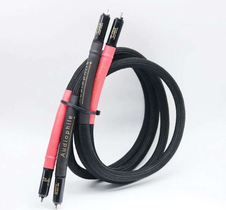 Audiophile Grade 1 Pair Hi End Pure Copper OFC RCA Male Rca to Rca ...