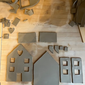 Clay House Template | Pottery House Template | House Tealight Template ...