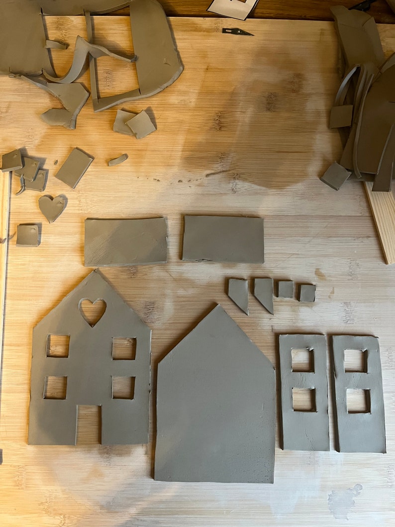 Clay House Template | Pottery House Template | House Tealight Template ...