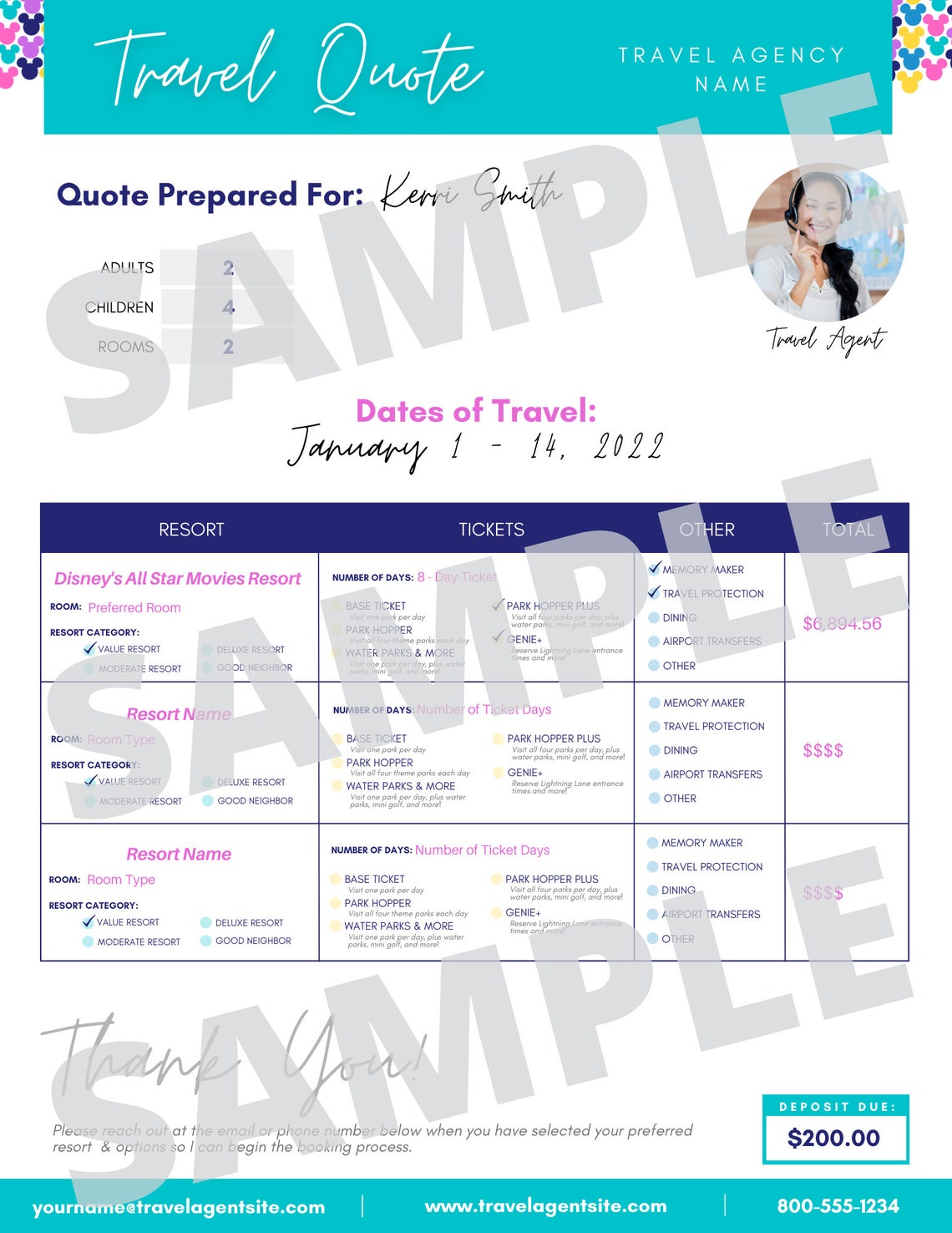 Travel Agent Quote Form- Canva Template - Etsy