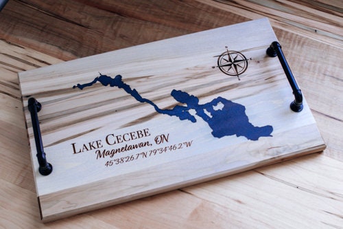 EPOXY LAKE BOARD, Serving Board, Resin Cabin Decor, Lakehouse, Couples ...