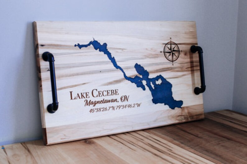 EPOXY LAKE BOARD, Serving Board, Resin Cabin Decor, Lakehouse, Couples ...