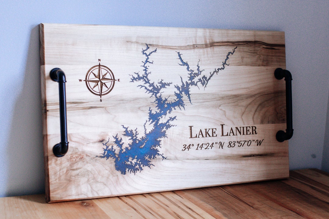 EPOXY LAKE BOARD, Serving Board, Resin Cabin Decor, Lakehouse, Couples ...