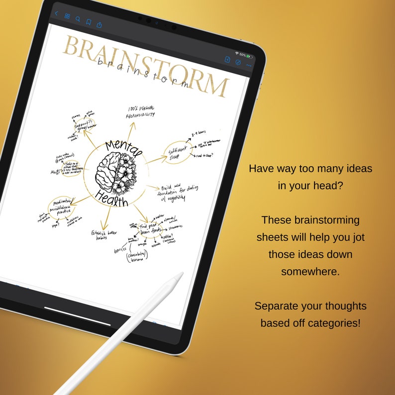 Brainstorming Sheets for Goodnotes and Notability | Digital Download ...