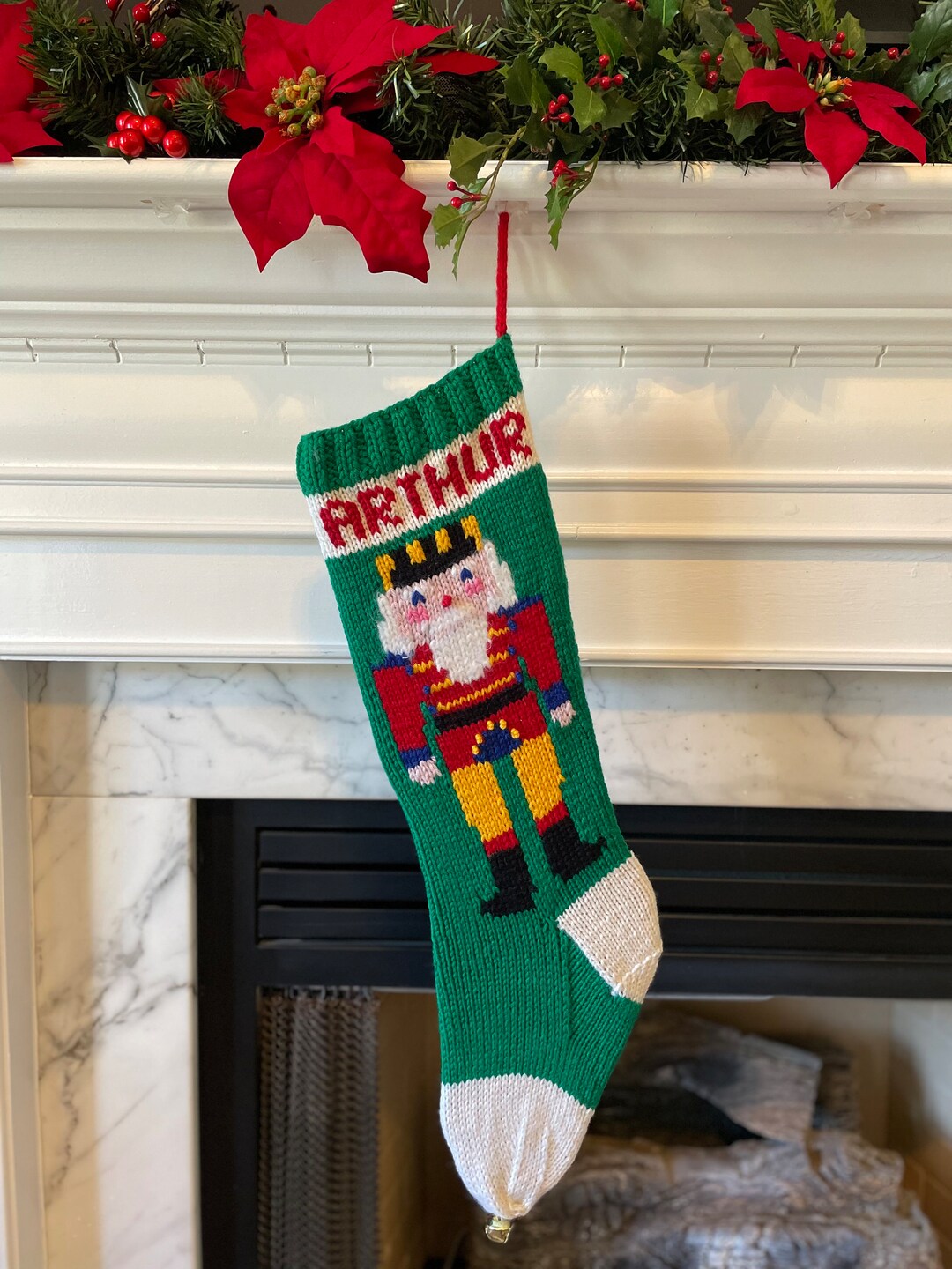Hand Knit Stocking || Nutcracker - Etsy