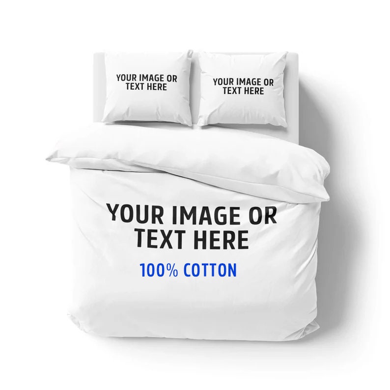 Custom Image Duvet Cover Bedding Set 100 Cotton Etsy