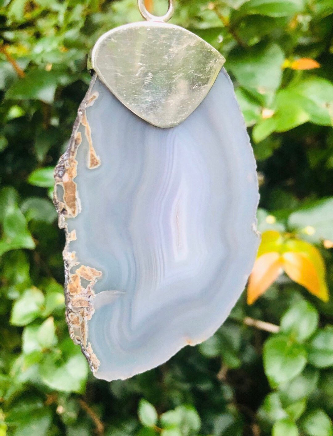 One of a Kind Peruvian Silver Lavender Agate Pendant,quartz Pendant ...
