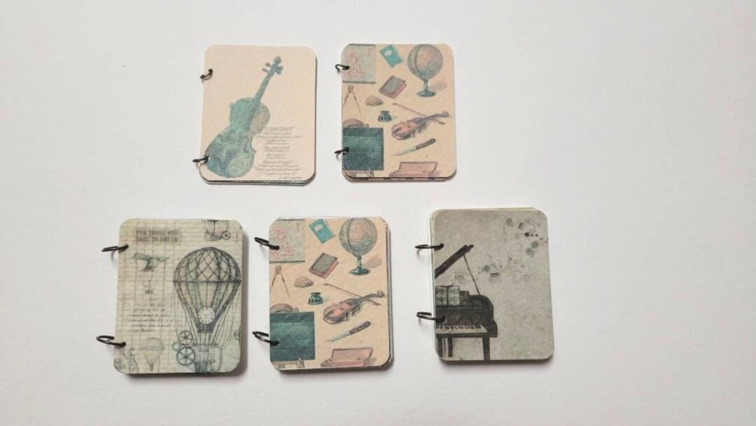 Set of 5 Tiny and Cute Notebooks/pads/junk/visual Art Journals/glue ...